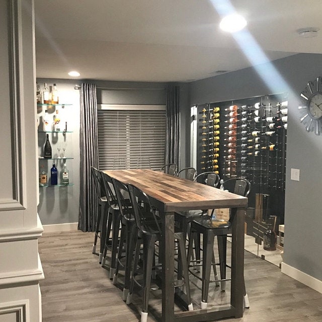 Reclaimed Wood Bar Top Table in Natural – Kase Custom