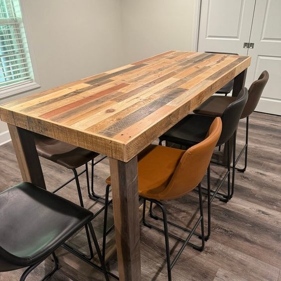 Reclaimed Wood Bar Top Table in Natural – Kase Custom