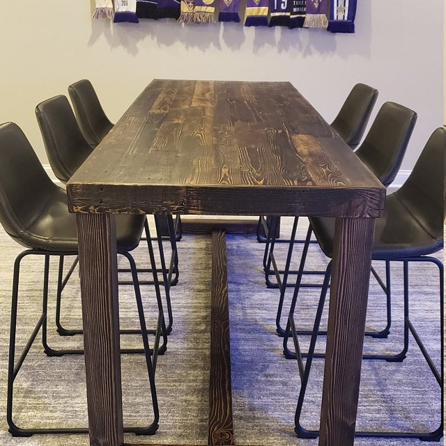 Reclaimed Wood High Top Table in Espresso – Kase Custom