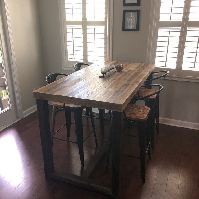 Reclaimed Wood Bar Top Table in Natural – Kase Custom