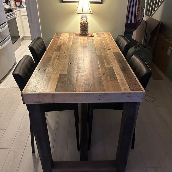 Reclaimed Wood Bar Top Table in Natural – Kase Custom
