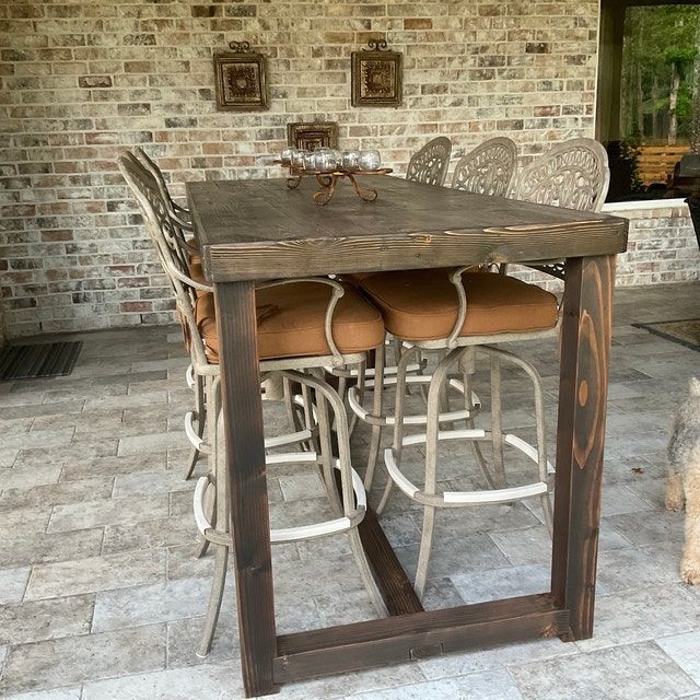 Reclaimed Wood High Top Table in Espresso – Kase Custom