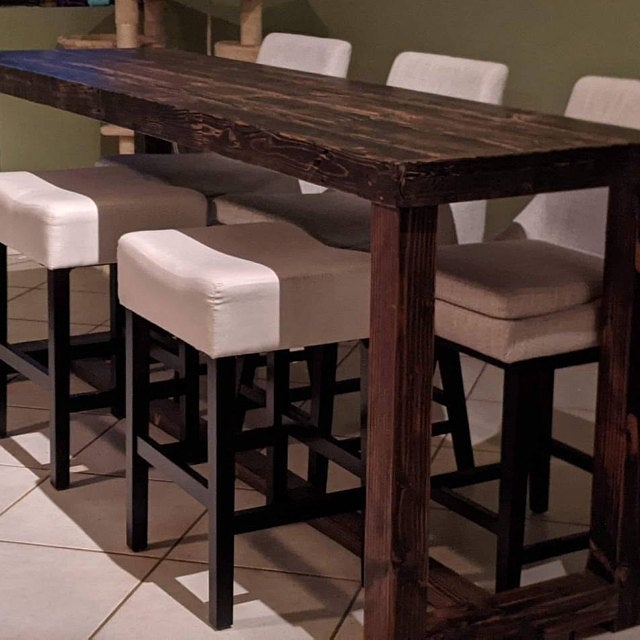 Reclaimed Wood High Top Table in Espresso – Kase Custom