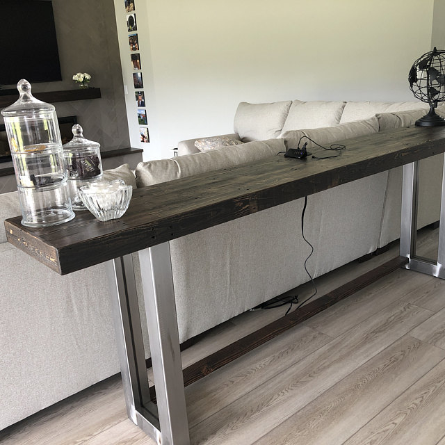 Modern Bar Table Steel U-Shape Legs in Espresso – Kase Custom