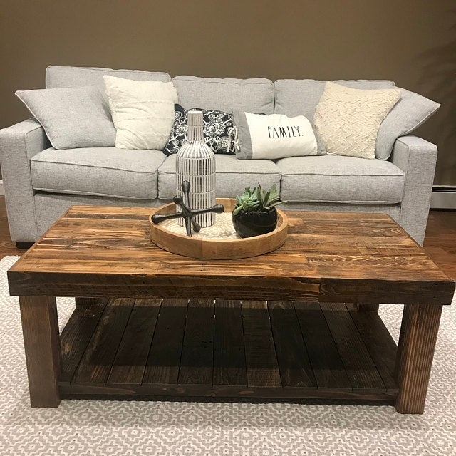 De Soto Reclaimed Wood Coffee Table with Shelf – Kase Custom