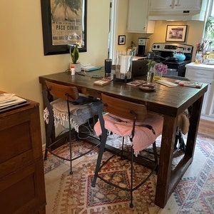 Reclaimed Wood High Top Table in Espresso – Kase Custom