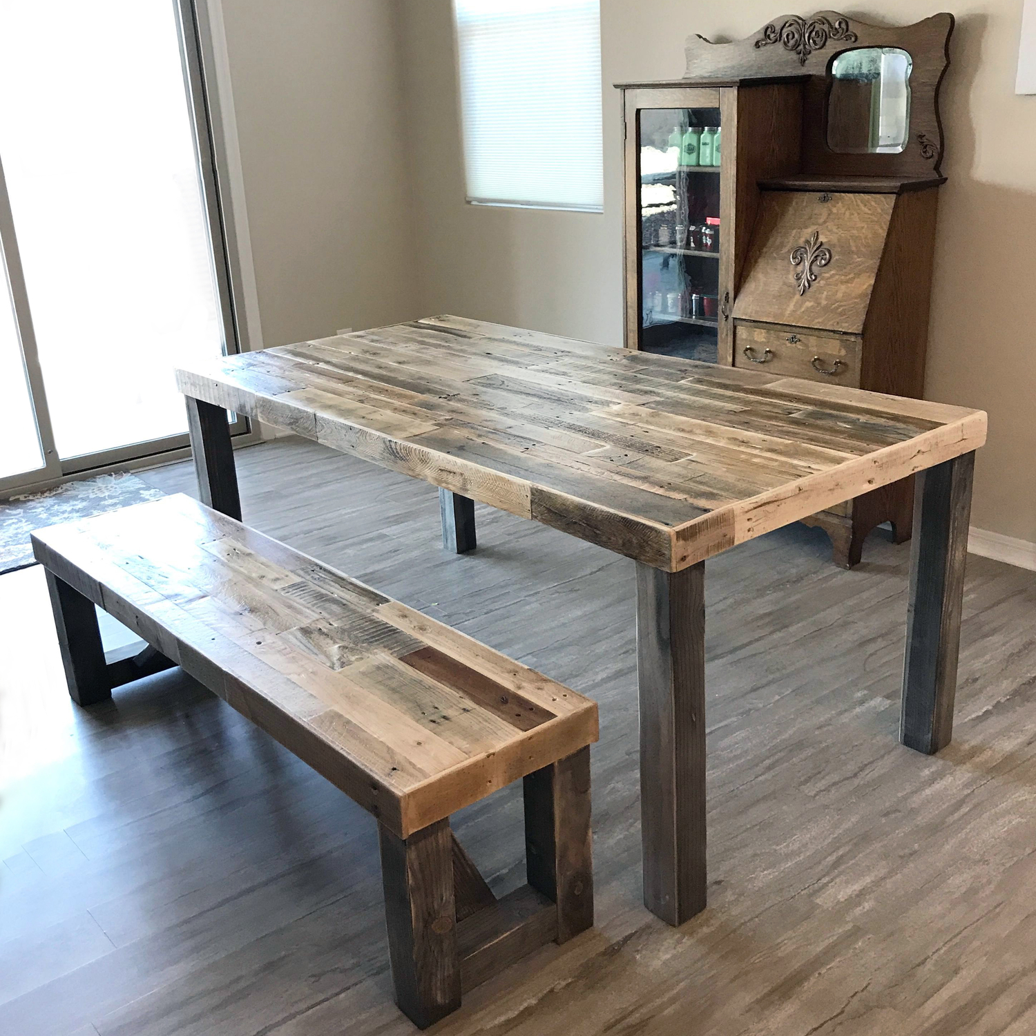 Mendocino Reclaimed Wood Dining Table in Natural – Kase Custom